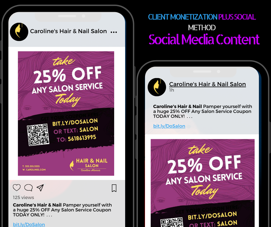 Salon Client Plus Social Media Content - Client Acquisition and Retention System