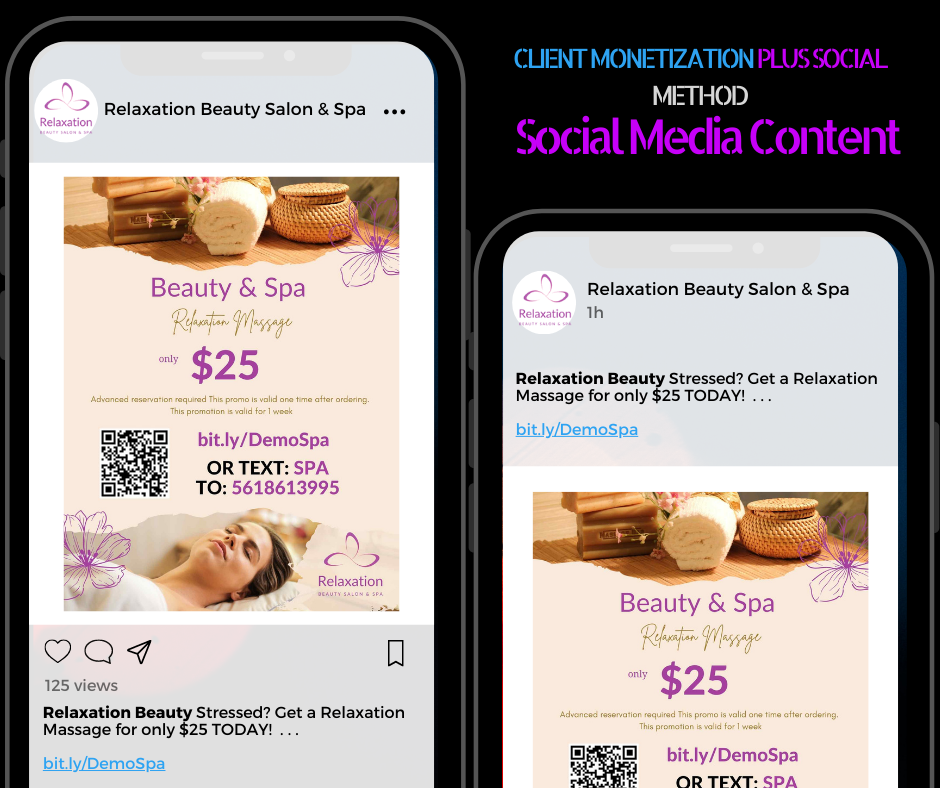 Spa Client Monetization Plus Social Media Content - Client Acquisition and Retention System